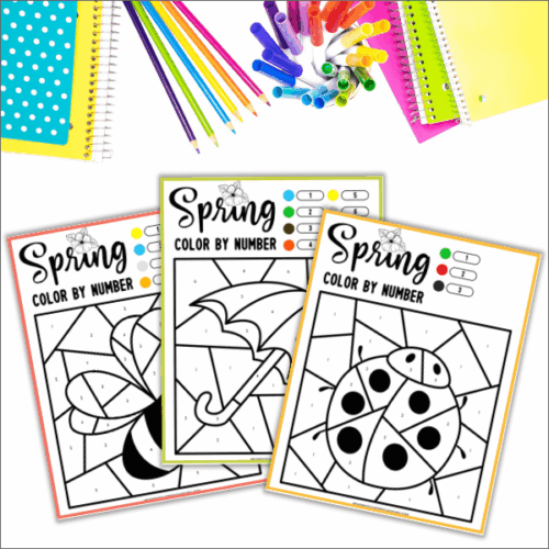Free Printable Spring Color by Number Pages | Meaningful Homeschooling